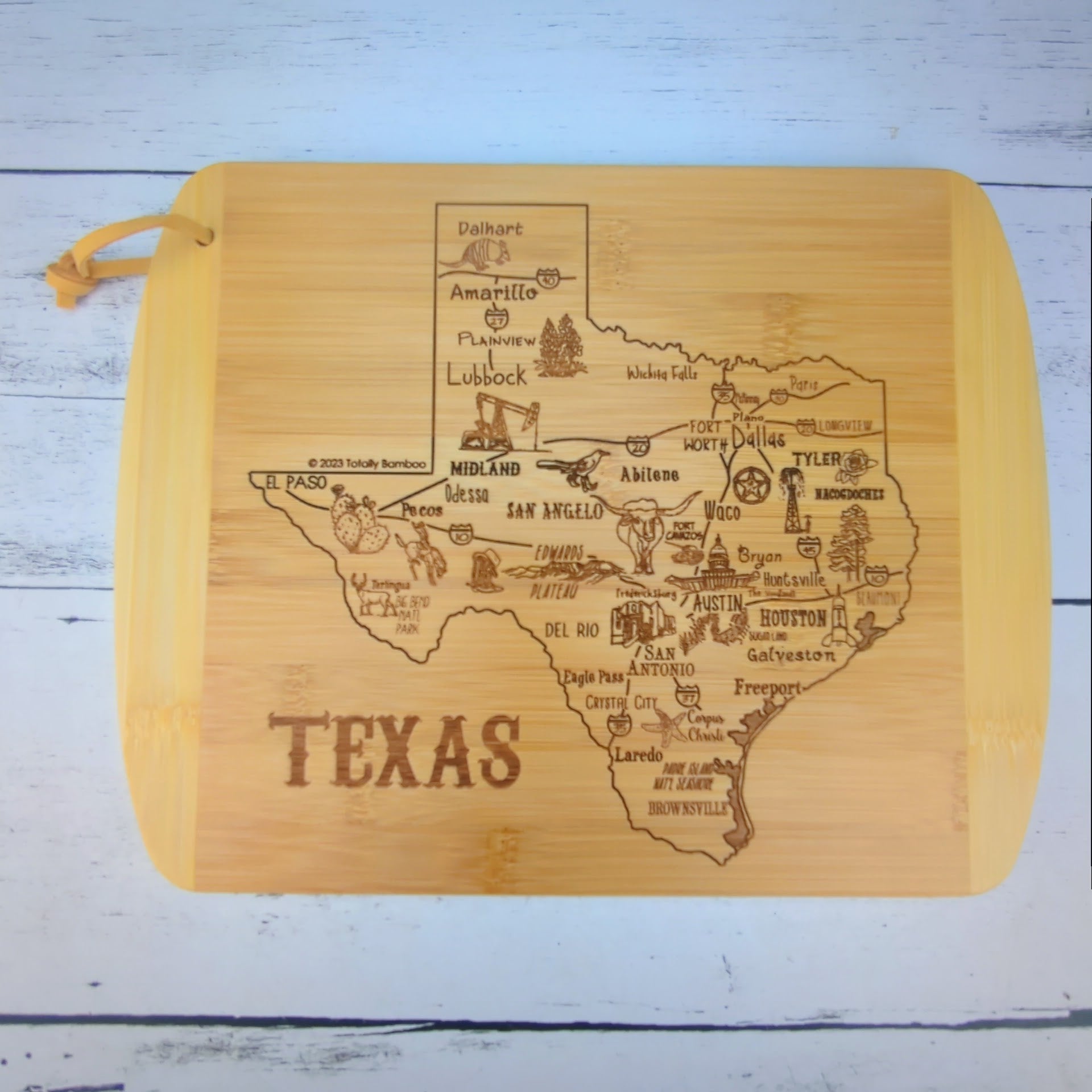Texas Map Cutting Board | Texas Gift Baskets